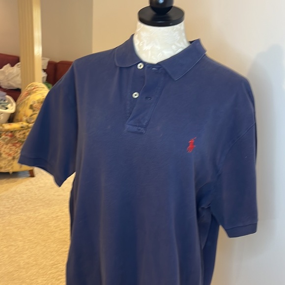Ralph Lauren | Shirts | Dark Blue Old School Polo Shirt With Red Polo ...
